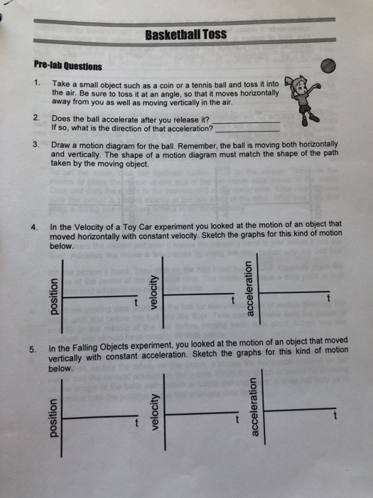 Solved Basketball Toss Pre-lab Questions Take a small object | Chegg.com