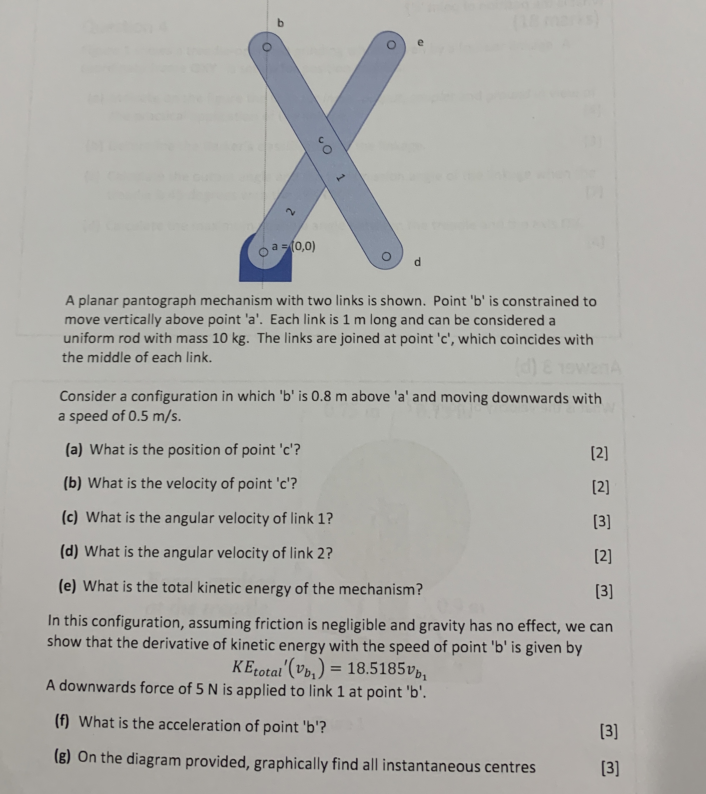 Solved A planar pantograph mechanism with two links is | Chegg.com