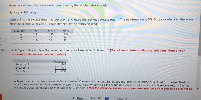 Solved Assume that security returns are generated by the | Chegg.com