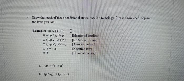 Solved 4. Show that each of these conditional statements is | Chegg.com