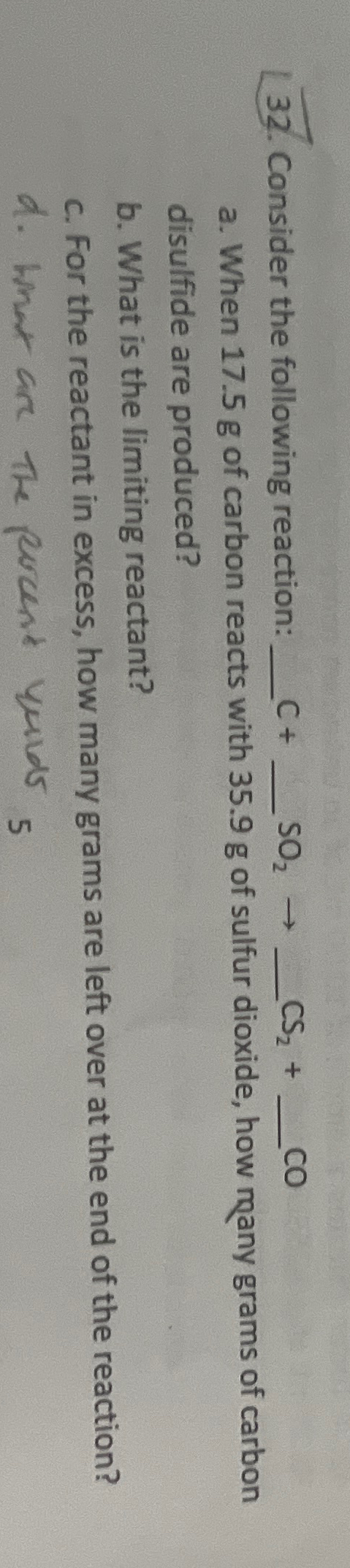 Solved Consider the following reaction: | Chegg.com
