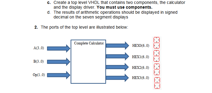 Solved c. ﻿Create a top level VHDL that contains two | Chegg.com
