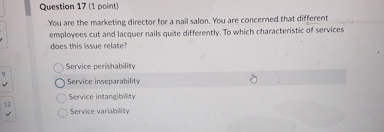 Solved Question 17 (1 ﻿point)You are the marketing director | Chegg.com