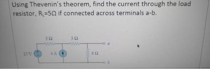 Solved Using Thevenin's theorem, find the current through | Chegg.com