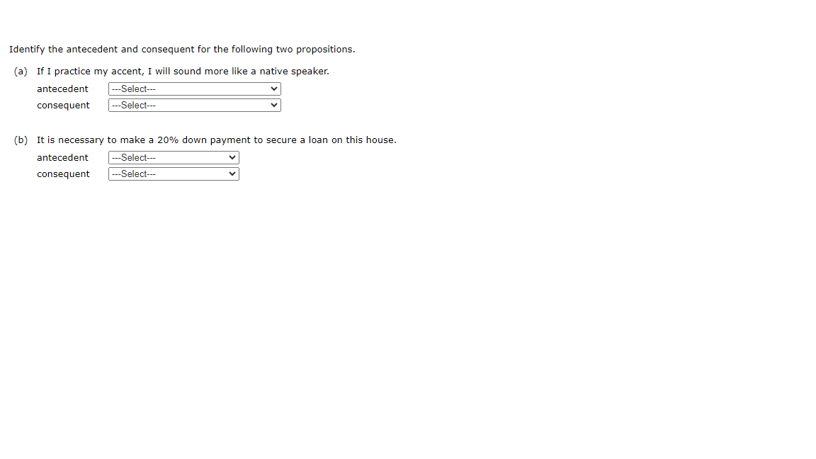 Solved Identify the antecedent and consequent for the | Chegg.com
