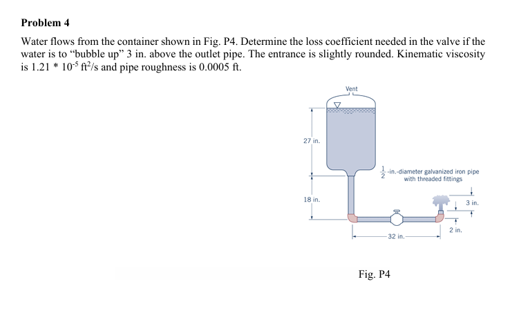 Solved Problem 4Water flows from the container shown in | Chegg.com