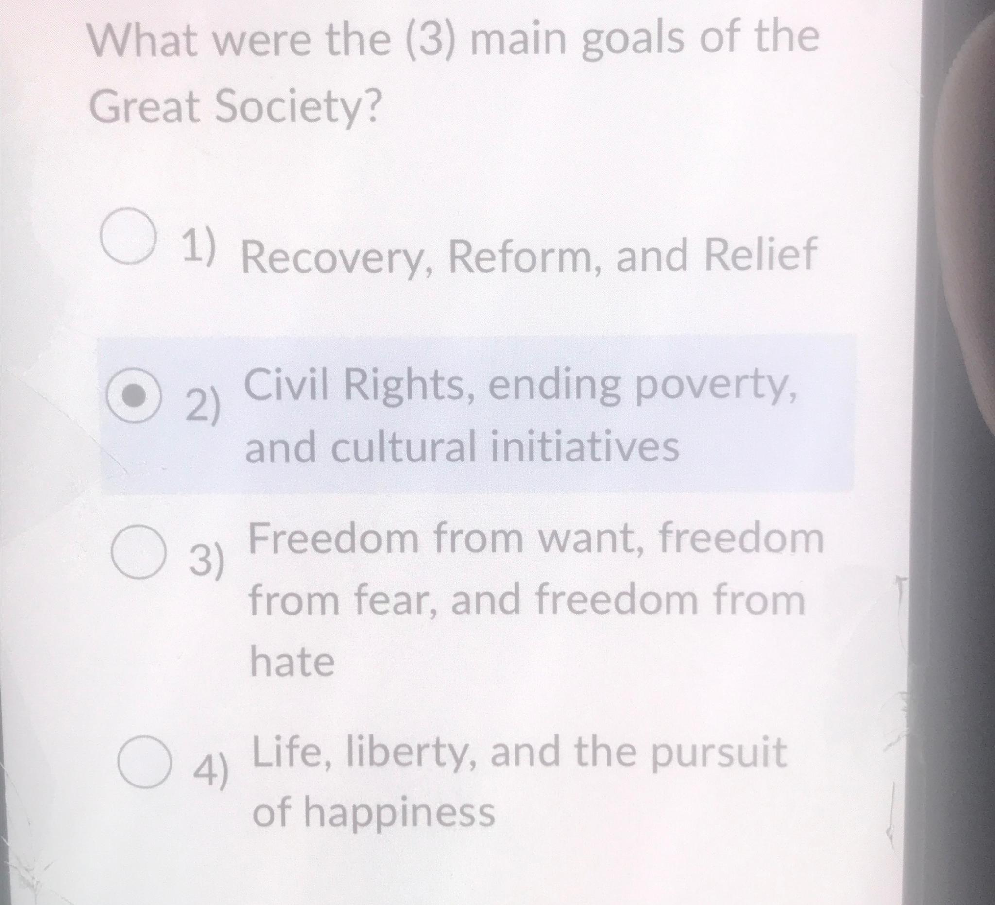 Solved What were the (3) ﻿main goals of the Great | Chegg.com