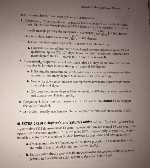 Solved Astronomy Activity and Laboratory Manual:Activity 9- | Chegg.com