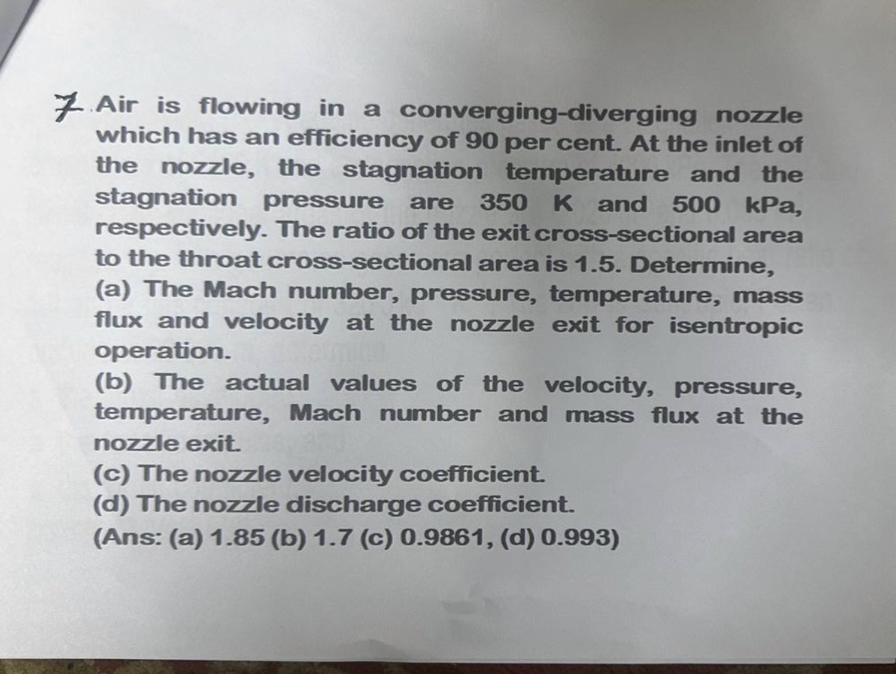 Solved Air is flowing in a converging-diverging nozzle which | Chegg.com