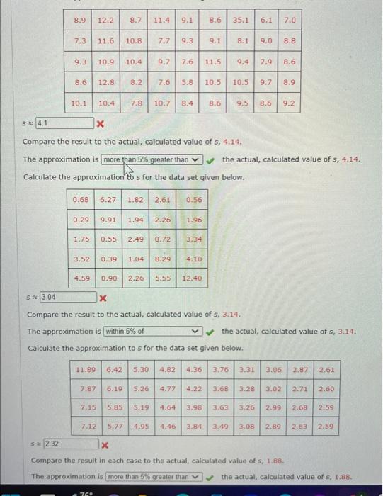 Solved Compare the result to the actual, calculated value of | Chegg.com