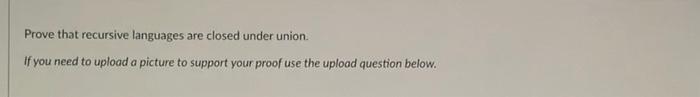 Solved Prove that recursive languages are closed under | Chegg.com