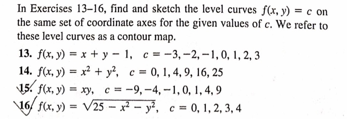 Solved In Exercises 13–16, find and sketch the level curves | Chegg.com
