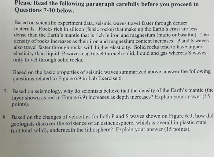 Solved Questions 7-10 below. Based on scientific experiment | Chegg.com
