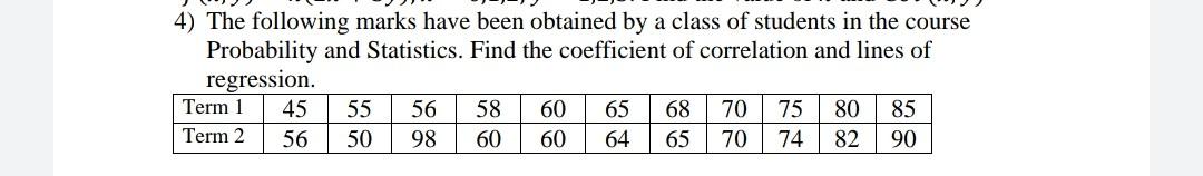 Solved 4) The following marks have been obtained by a class | Chegg.com