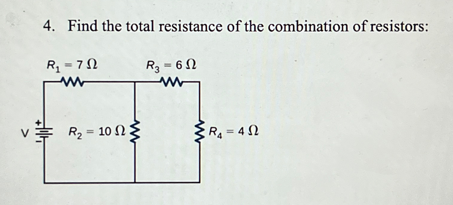 Solved Find the total resistance of the combination of | Chegg.com