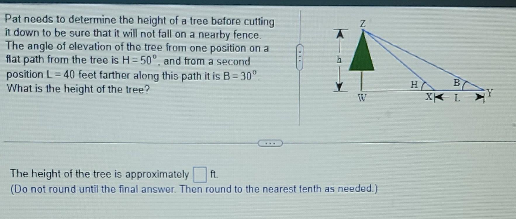 Solved Pat needs to determine the height of a tree before | Chegg.com