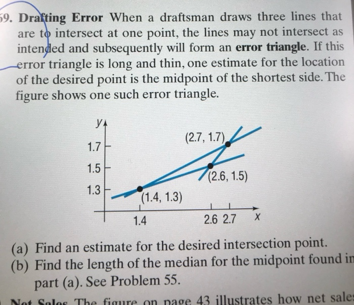 Solved 59. Drafting Error When a draftsman draws three lines | Chegg.com