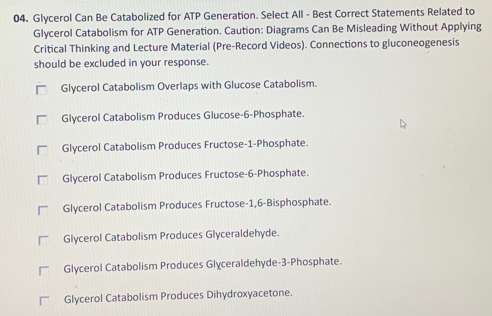 Solved Glycerol Can Be Catabolized for ATP Generation. | Chegg.com