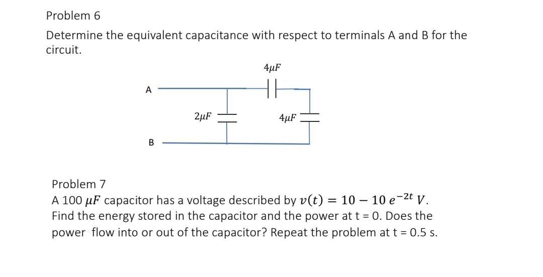 Solved Problem 6 Determine the equivalent capacitance with | Chegg.com