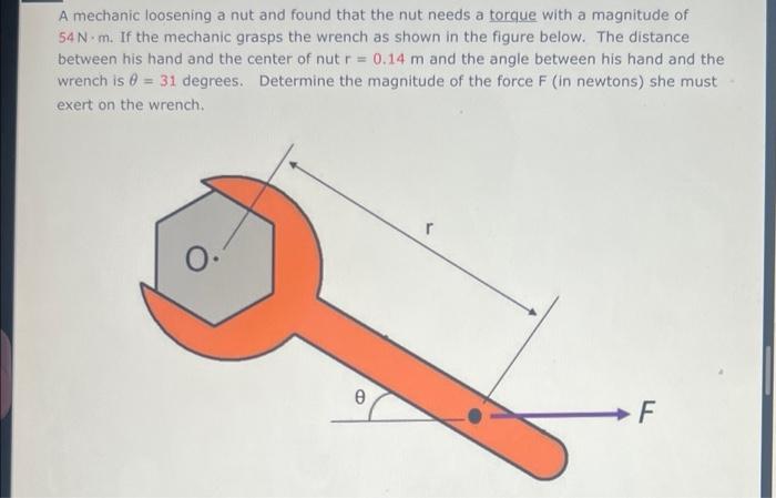 Solved A mechanic loosening a nut and found that the nut | Chegg.com