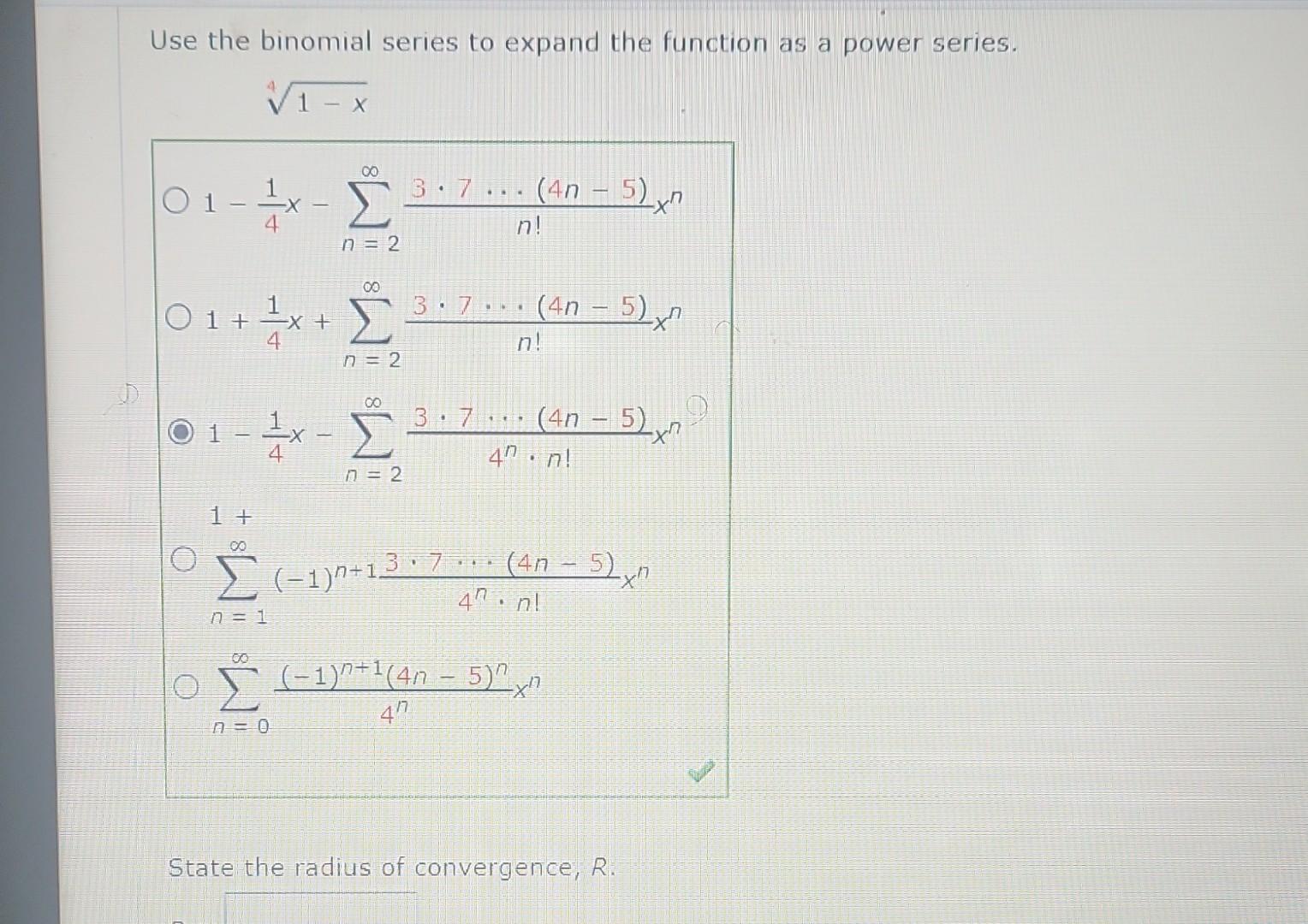 Solved Use the binomial series to expand the function as a | Chegg.com