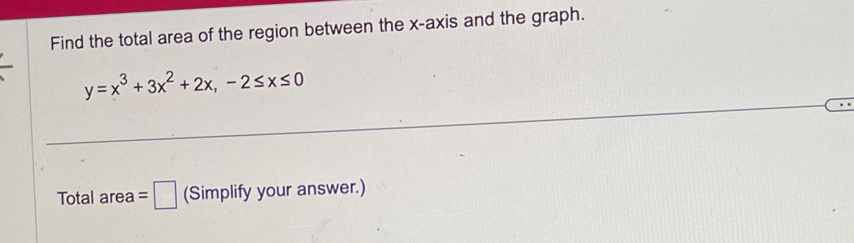 Solved Find the total area of the region between the x-axis | Chegg.com