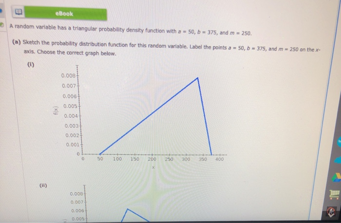 Solved eBook A random variable has a triangular probability | Chegg.com