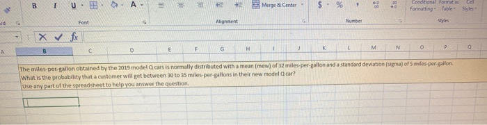 Solved BIU. A. Merge & Center - $ conditional Format | Chegg.com