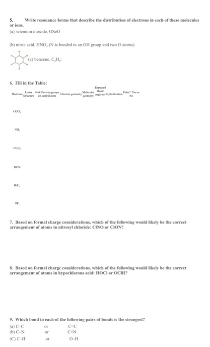 Solved 5. Write resonance forms that describe the | Chegg.com