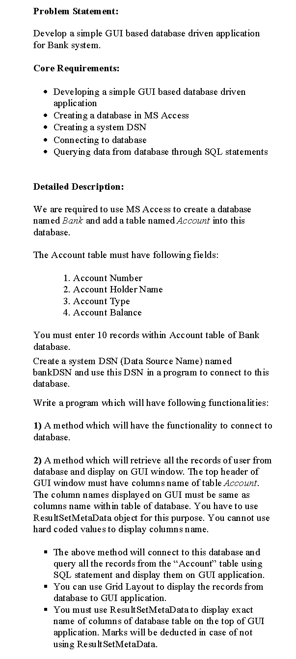 Develop A Simple Gui Based Database Driven