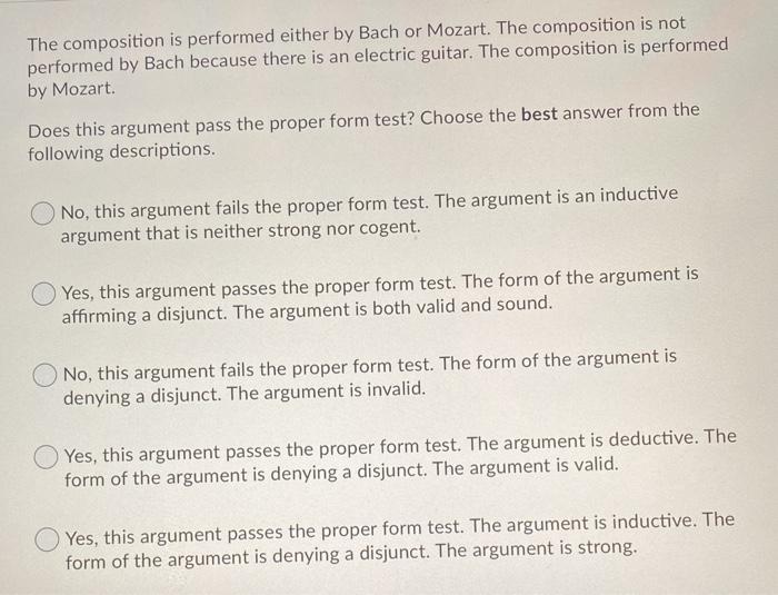 Solved Consider the following argument: The composition is | Chegg.com