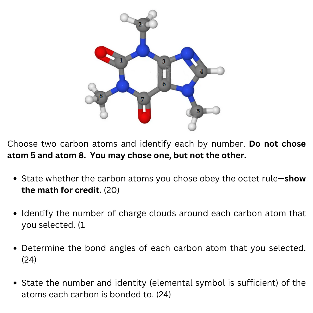 Solved Choose two carbon atoms and identify each by number. | Chegg.com