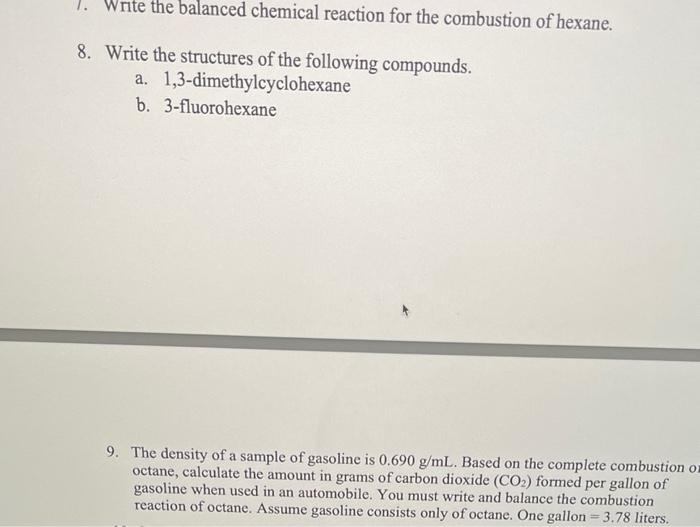 Solved 1. Write the balanced chemical reaction for the | Chegg.com