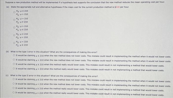 Solved Suppose a new production method will be implemented | Chegg.com