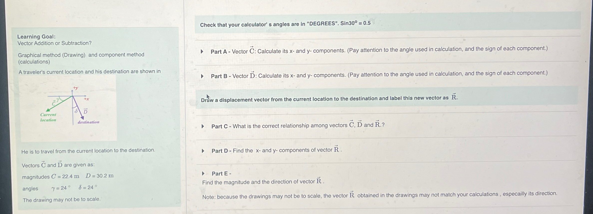 Solved Learning Goal:Vector Addition or | Chegg.com