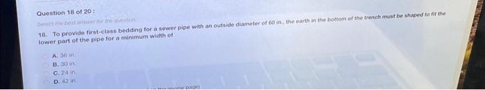 Solved Question 18 of 20: Select the best answer for the | Chegg.com