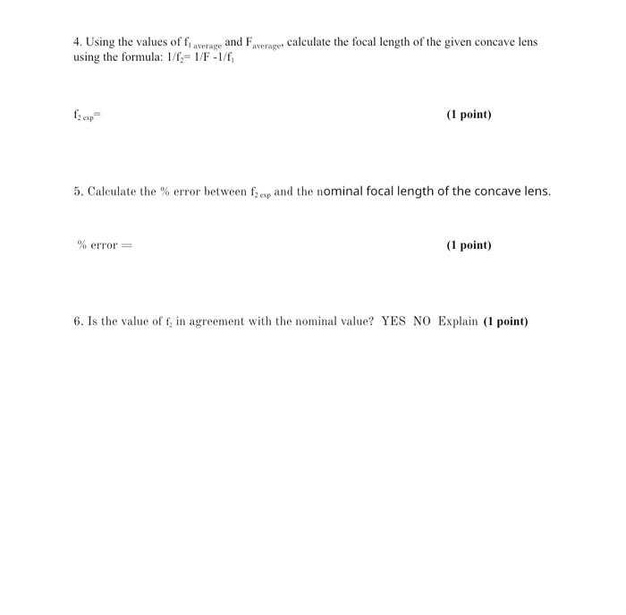 Solved Part 2. Combined lenses system Table 2: Combined lens | Chegg.com
