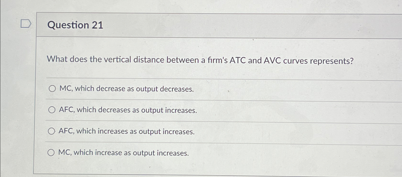Solved Question 21What does the vertical distance between a | Chegg.com