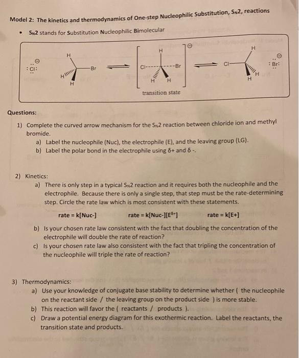 Solved 1) Complete the curved arrow mechanism for the SN2 | Chegg.com