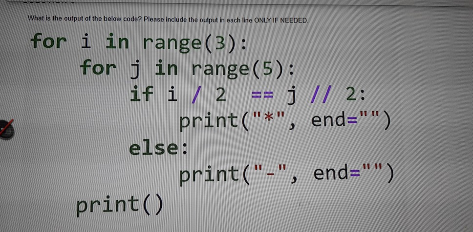 Solved What is the output of the below code? Please include | Chegg.com