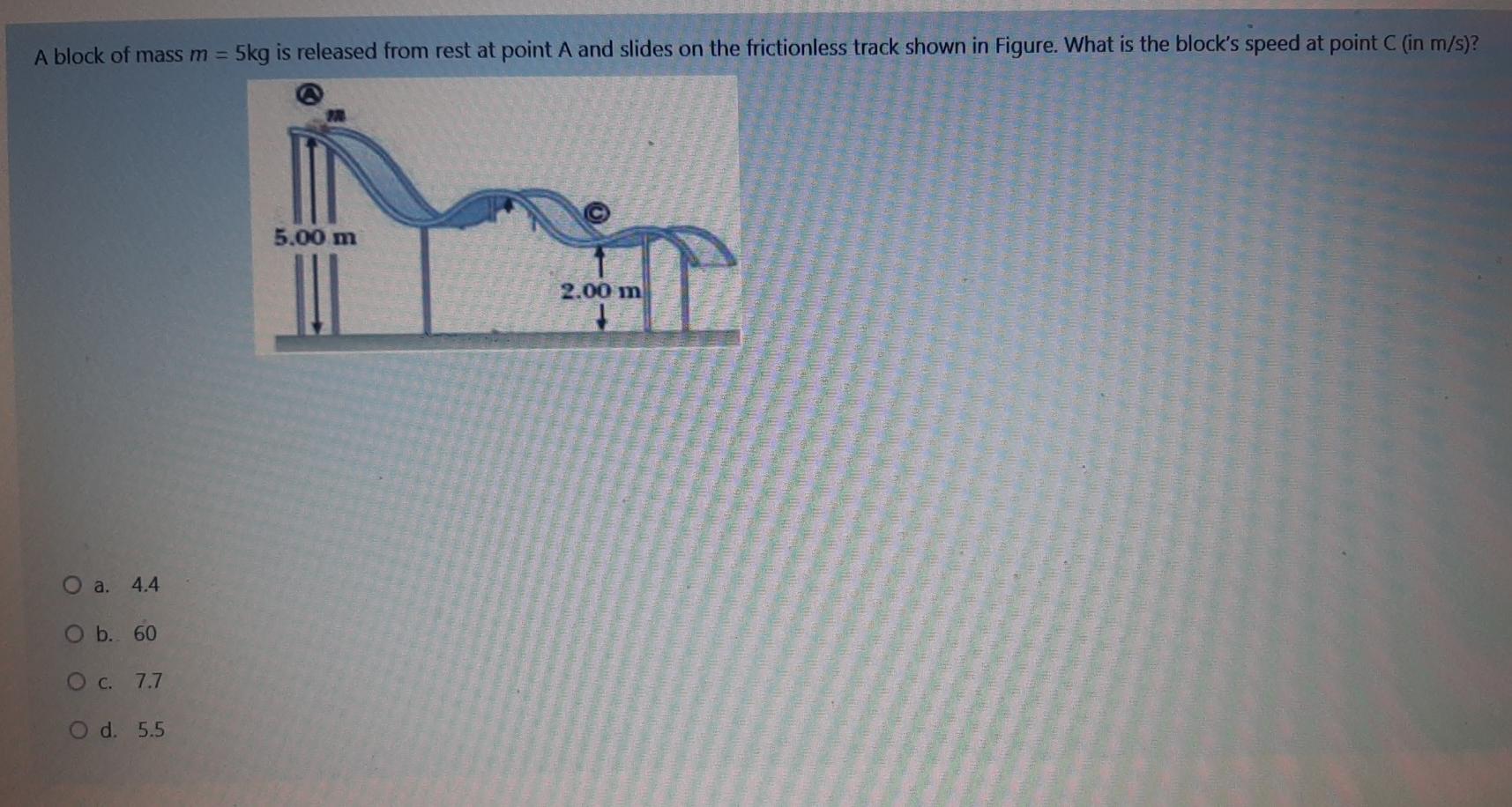 Solved A block of mass m = 5kg is released from rest at | Chegg.com