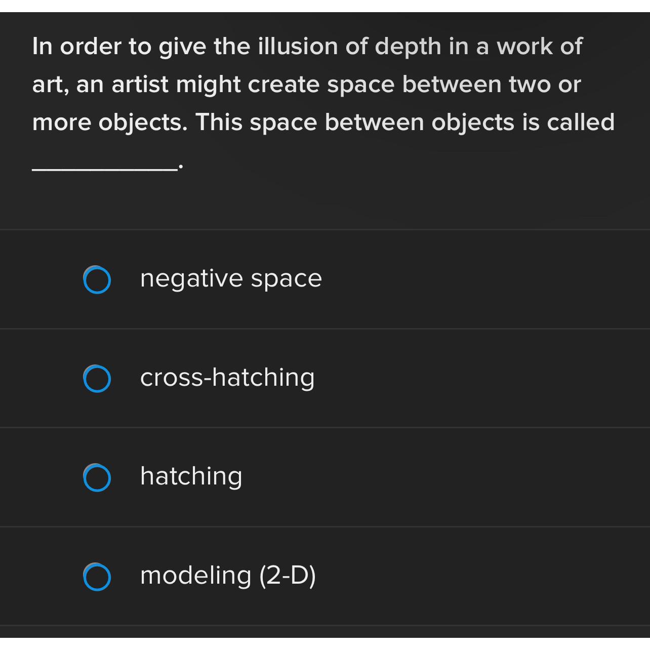 Solved In order to give the illusion of depth in a work of | Chegg.com