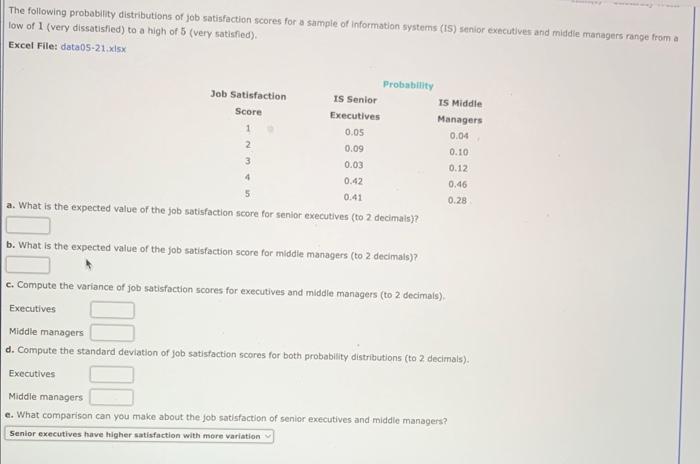 Solved The following probability distributions of job | Chegg.com