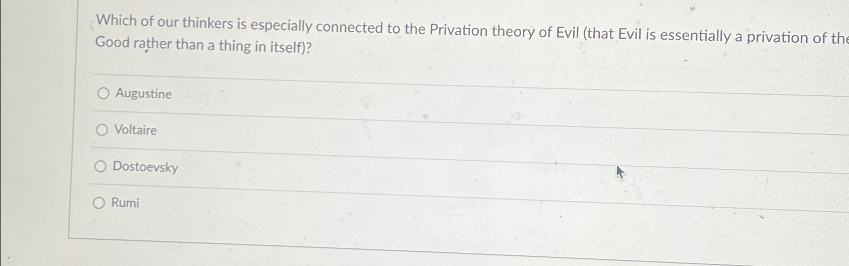Solved Which of our thinkers is especially connected to the | Chegg.com