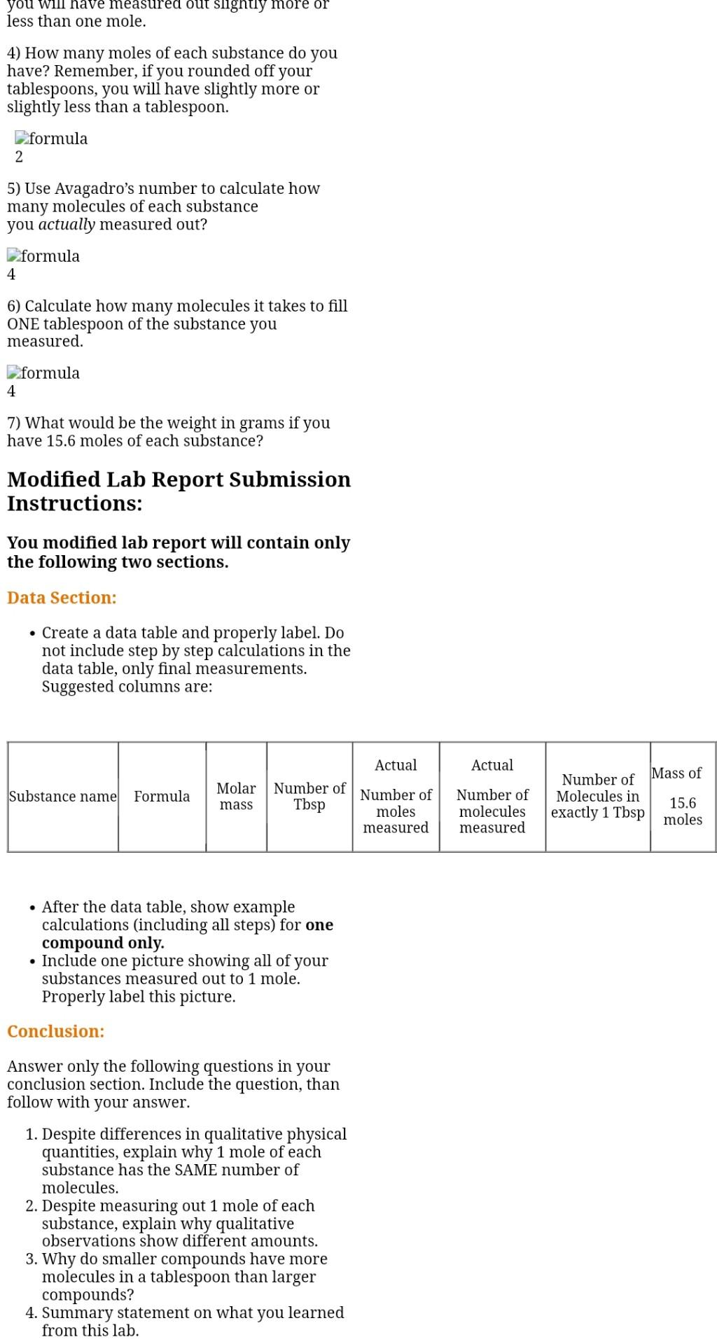 Solved Mole Lab Instructions Introduction For this lab, you | Chegg.com