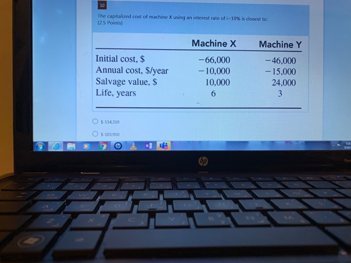 Solved 10 The capitalized cost of machine X using an | Chegg.com