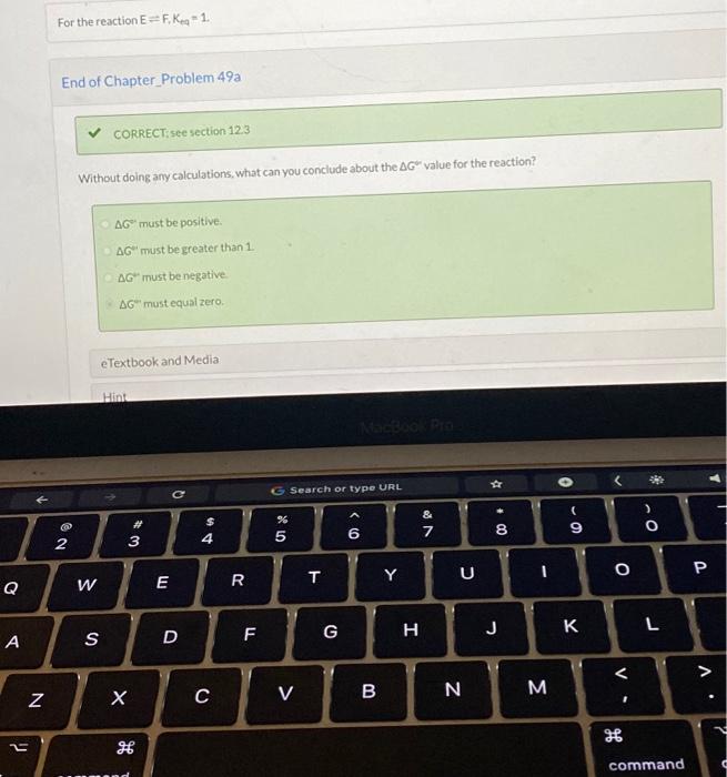 Solved For the reaction EF, K- 1 End of Chapter_Problem 49a | Chegg.com