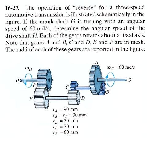 The operation of "reverse" for a three - speed | Chegg.com