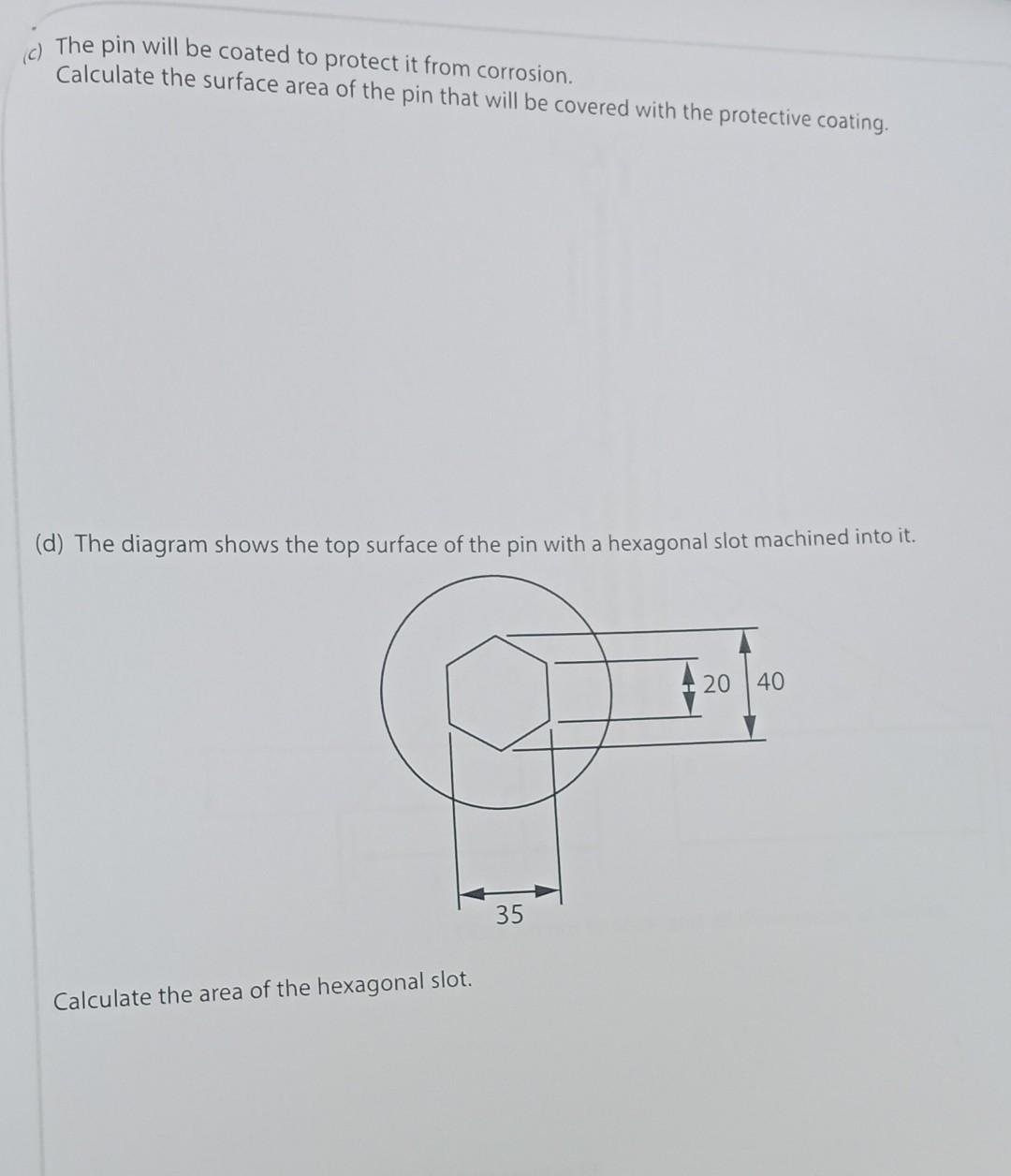 Solved 3. The diagram shows a pin that has been machined | Chegg.com