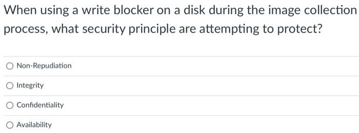 Solved When using a write blocker on a disk during the image | Chegg.com